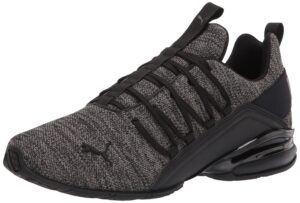 puma men's axelion multi cross training sneaker, puma black-castlerock, 10.5