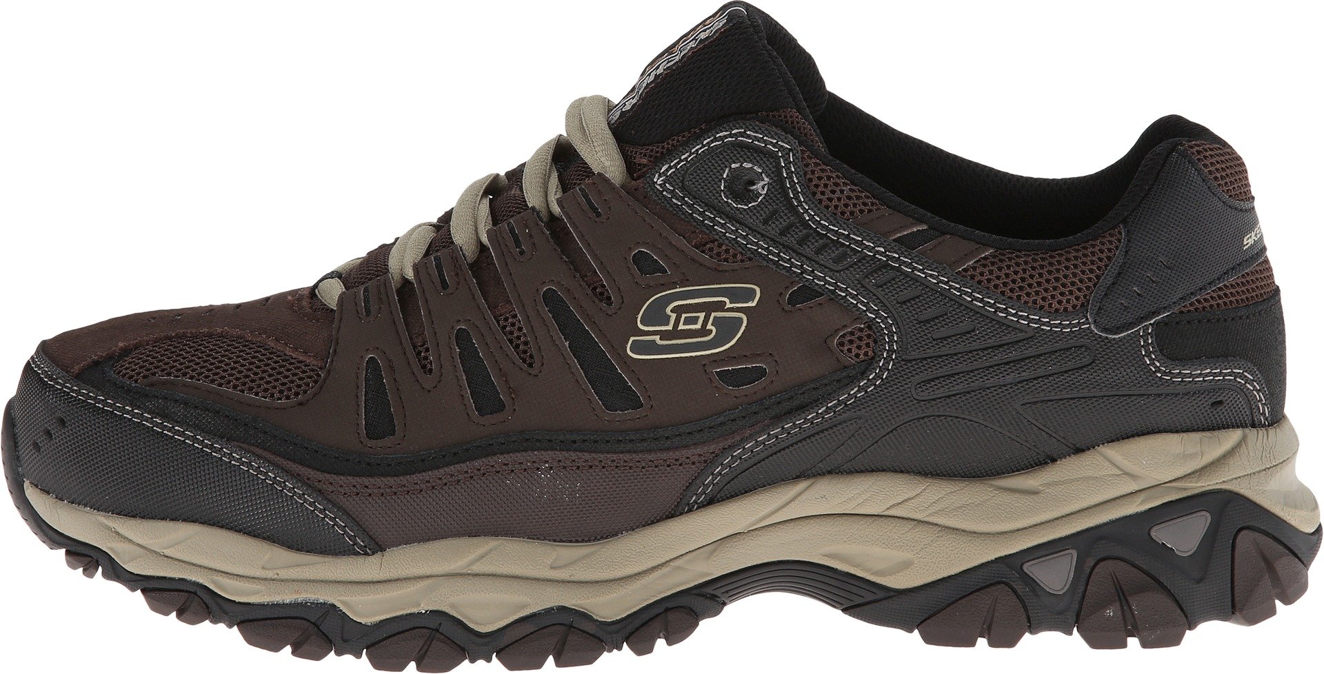 Skechers mens Afterburn M. Fit fashion sneakers, Brown/Taupe, 14 X-Wide US