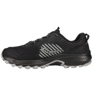 saucony men's excursion tr15 trail running shoe, black/shadow, 8.5