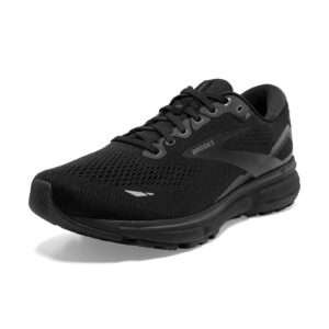 brooks men's ghost 15 neutral running shoe - black/black/ebony - 12 wide