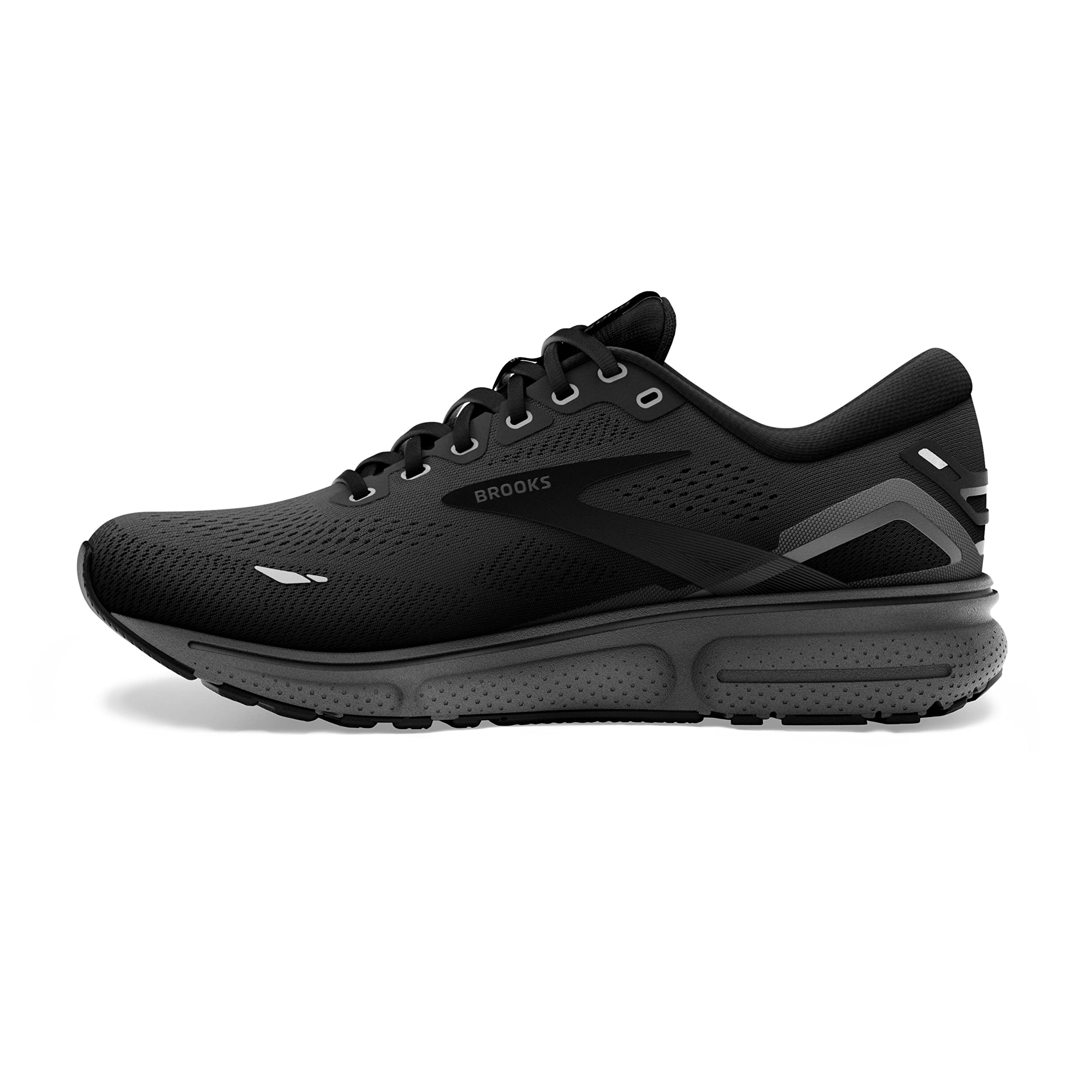 Brooks Men's Ghost 15 Neutral Running Shoe - Black/Black/Ebony - 12 Wide