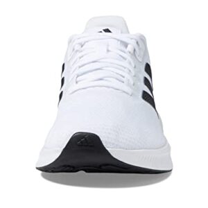 adidas Men's Run Falcon 3.0 Shoe, White/Black/White, 8