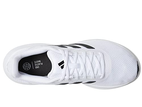 adidas Men's Run Falcon 3.0 Shoe, White/Black/White, 8