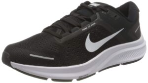 nike men's air zoom structure 23 trail running shoe, black white anthracite, 11.5