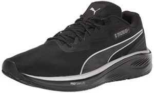 puma men's aviator winter running shoe, black silver, 10