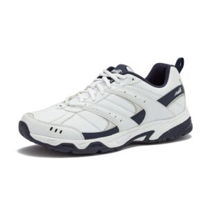 avia avi-verge mens sneakers - cross trainer mens tennis shoes, pickleball or walking shoes for men, white/true navy, 14 x-wide