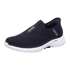 Skechers Men's Gowalk 6 Slip-Ins-Athletic Slip-On Walking Shoes | Casual Sneakers with Memory Foam, Black/White, 11 X-Wide