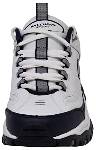 Skechers Men's Energy Afterburn Lace-Up Sneaker, White/Navy, 10