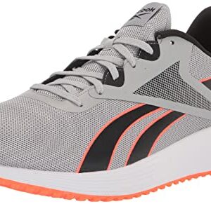 Reebok Men's Lite Plus 3.0 Running Shoe, Pure Grey/Black/Orange Flare, 9