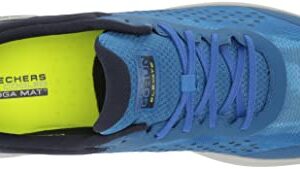 Skechers Men's GOrun Elevate-Lace Up Performance Athletic Running & Walking Shoe Sneaker, Blue/Black/Yellow, 14