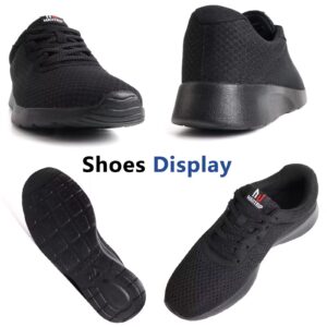 MAIITRIP Mens Walking Shoes,Ultra Lightweight Breathable Tennis Running Shoes Mesh Non-Slip Casual Comfortable Fashion Sneakers Work Gym Workout Athletic Sport Cuhioning Trainers Black Size 9.5