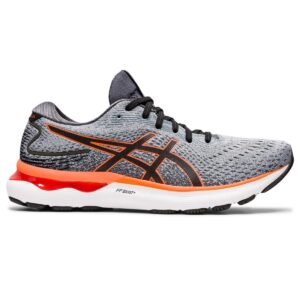 ASICS Men's GEL-NIMBUS 24 Running Shoes, 11.5, SHEET ROCK/SHOCKING ORANGE