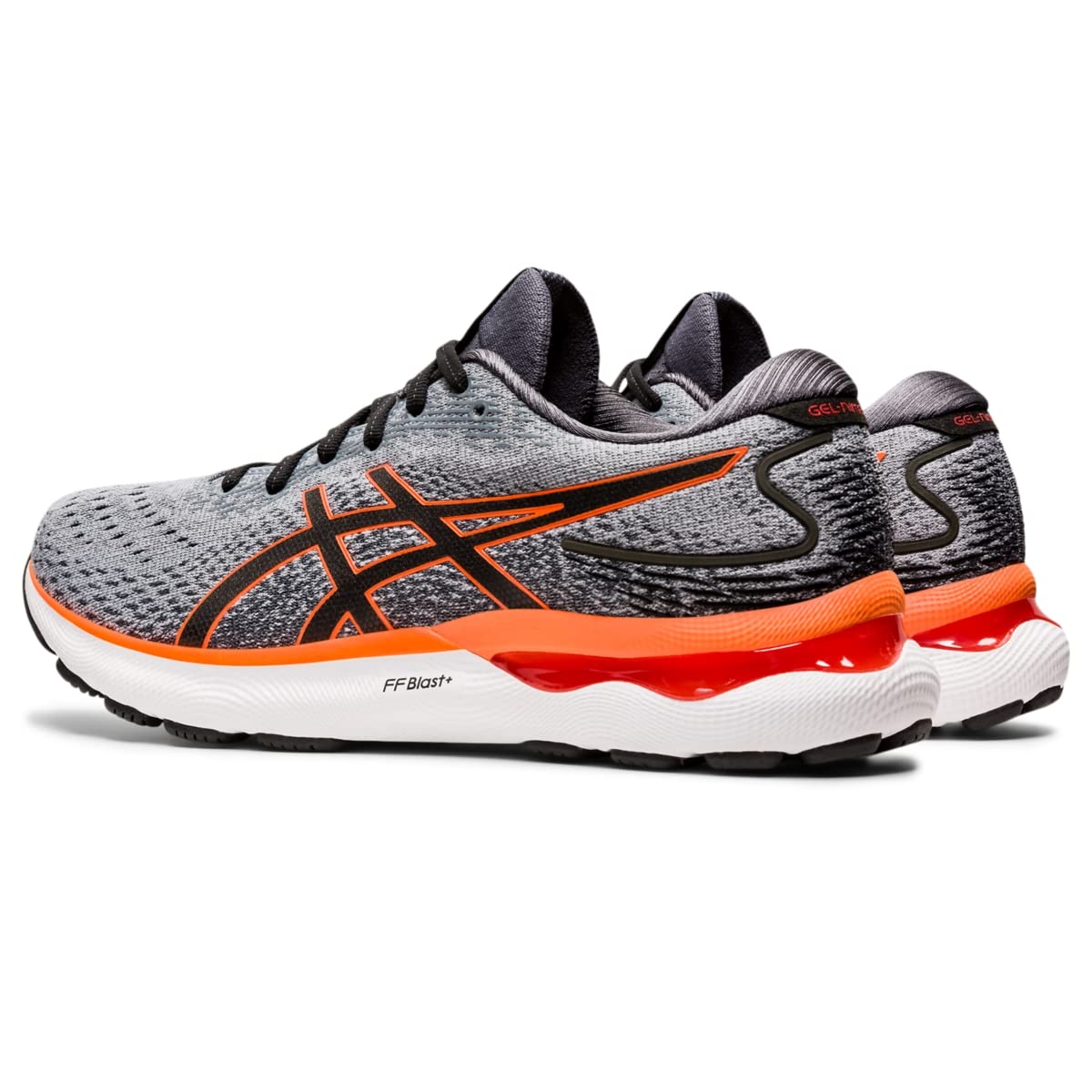 ASICS Men's GEL-NIMBUS 24 Running Shoes, 11.5, SHEET ROCK/SHOCKING ORANGE