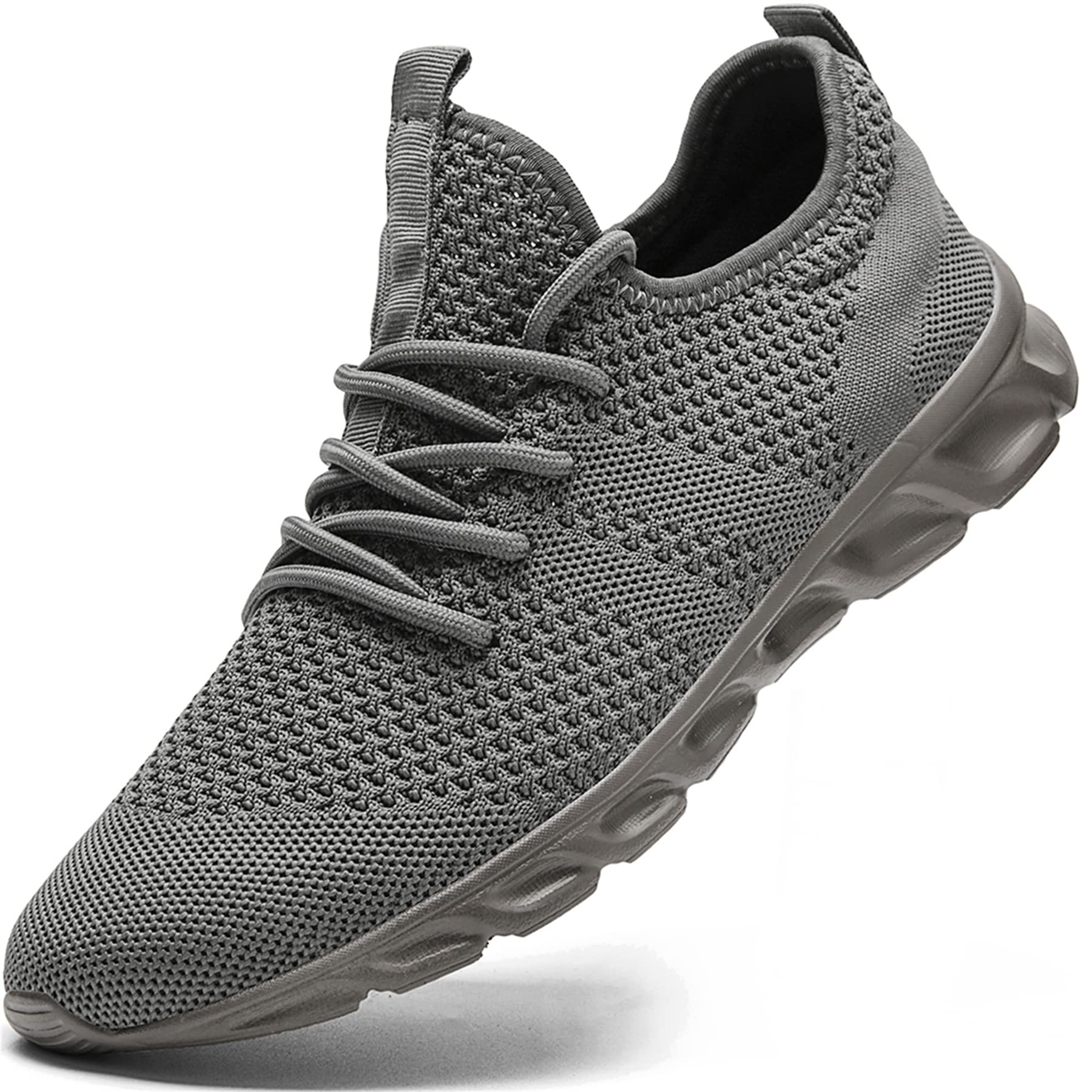 Damyuan Mens Lightweight Athletic Running Walking Gym Shoes Casual Sports Shoes Fashion Sneakers Walking Shoes Dark Grey,11