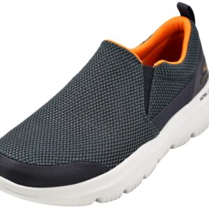 Skechers Men's GO Walk Evolution Ultra-Impeccable Sneaker, Charcoal/Orange, 11 X-Wide