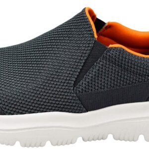 Skechers Men's GO Walk Evolution Ultra-Impeccable Sneaker, Charcoal/Orange, 11 X-Wide