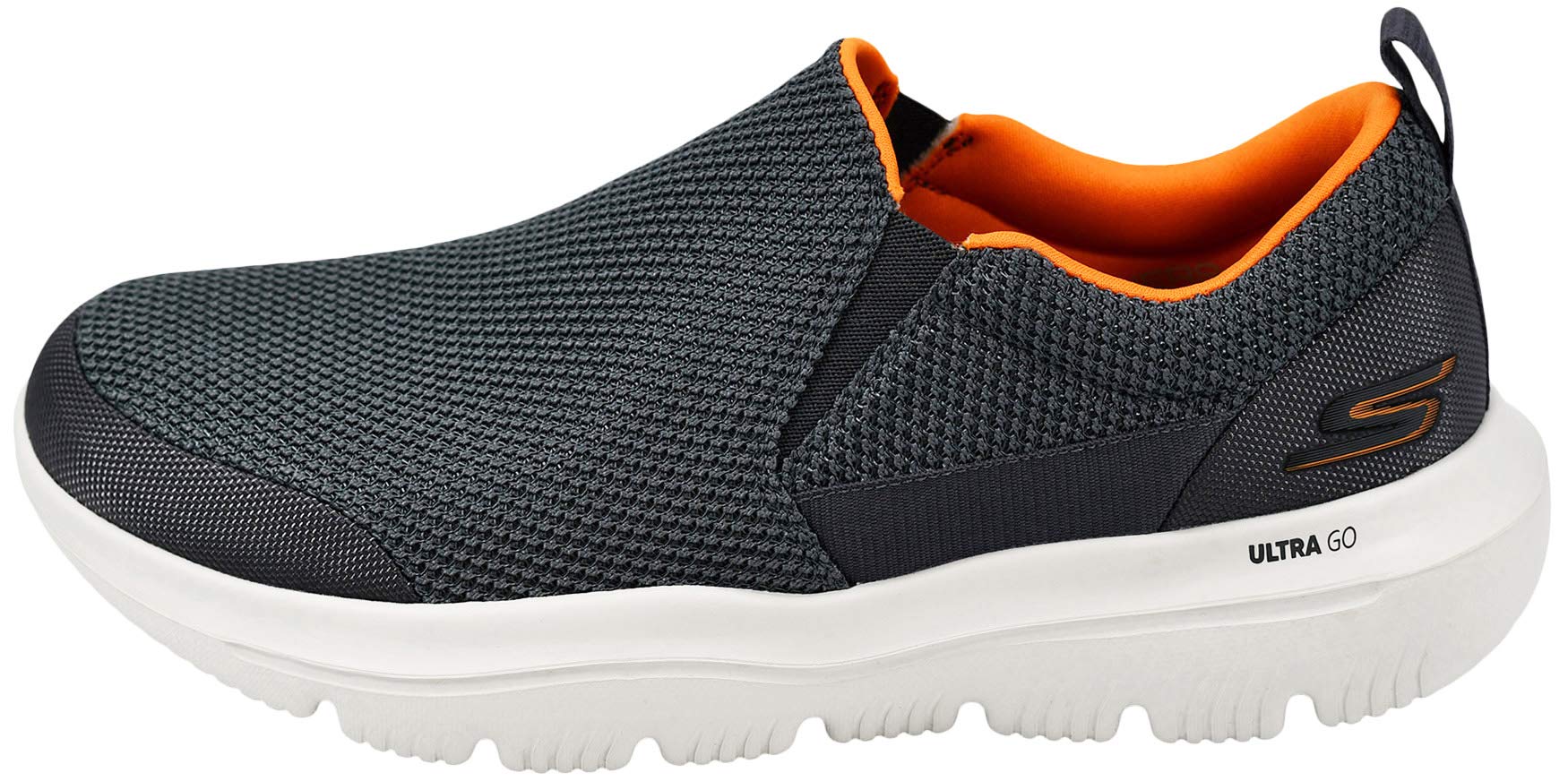 Skechers Men's GO Walk Evolution Ultra-Impeccable Sneaker, Charcoal/Orange, 11 X-Wide