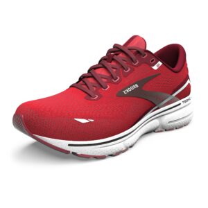 brooks men's ghost 15 neutral running shoe - red/blue haze/white - 10 medium