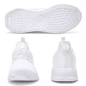 KPP White Sneakers for Men - Slip on Walking Running Tennis Athletic Workout Gym Jogging Lightweight Breathable Memory Foam Casual Shoes Size 11