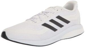 adidas men's supernova + running shoe, white/core black/dash grey, 6