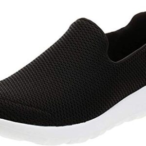 Skechers mens Go Max-athletic Air Mesh Slip on Walking Shoe, Black/White, 9.5 X-Wide US