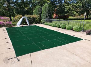 winter warrior mesh inground safety pool cover - - for 16'x32' pool - green