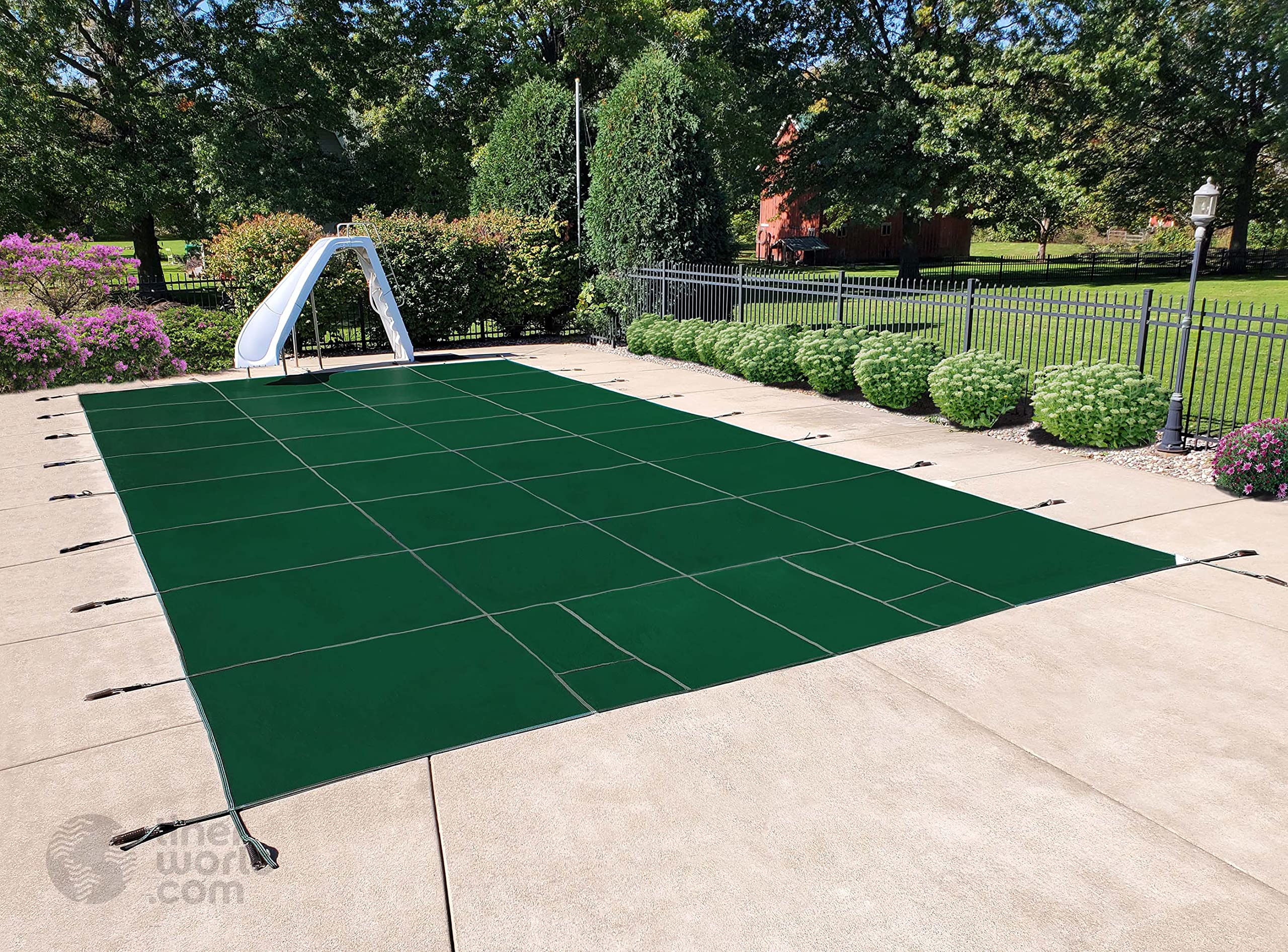 Winter Warrior Mesh Inground Safety Pool Cover - - for 16'x32' Pool - Green