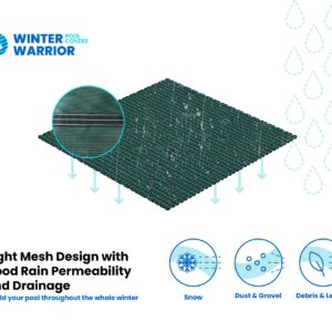 Winter Warrior Mesh Inground Safety Pool Cover - - for 16'x32' Pool - Green