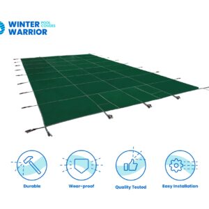 Winter Warrior Mesh Inground Safety Pool Cover - - for 16'x32' Pool - Green