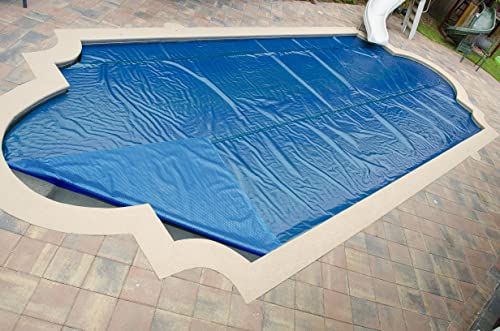 SunHeater Pool Solar Blanket - Heavy Duty Rectangular Pool Solar Cover with Bubbles - Heat Transfer Solar Pool Heater for In-Ground Swimming Pools - Durable 12 Mil Thick Polyethylene - 12' x 24' Feet