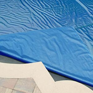 SunHeater Pool Solar Blanket - Heavy Duty Rectangular Pool Solar Cover with Bubbles - Heat Transfer Solar Pool Heater for In-Ground Swimming Pools - Durable 12 Mil Thick Polyethylene - 12' x 24' Feet