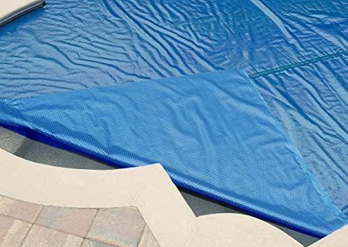 SunHeater Pool Solar Blanket - Heavy Duty Rectangular Pool Solar Cover with Bubbles - Heat Transfer Solar Pool Heater for In-Ground Swimming Pools - Durable 12 Mil Thick Polyethylene - 12' x 24' Feet