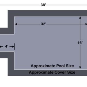 16' x 32' Rectangle with 4' x 8' Center End Step Loop-Loc II Gray Super Dense Mesh In-Ground Pool Safety Cover