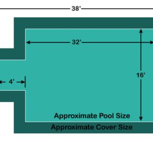 16' x 32' Rectangle with 4' x 6' Center End Step Loop-Loc II Super Dense Mesh In-Ground Pool Safety Cover