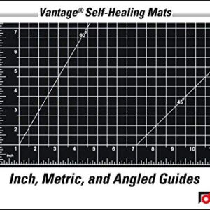 Dahle Vantage 10672 Self-Healing Cutting Mat, 18"x24", 1/2" Grid, 5 Layers for Max Healing, Perfect for Crafts & Sewing, Black