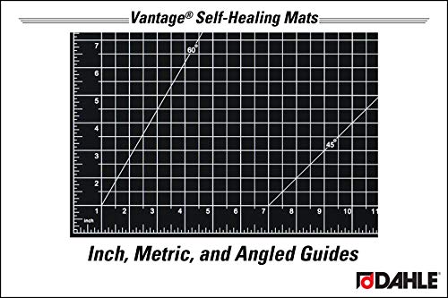 Dahle Vantage 10672 Self-Healing Cutting Mat, 18"x24", 1/2" Grid, 5 Layers for Max Healing, Perfect for Crafts & Sewing, Black