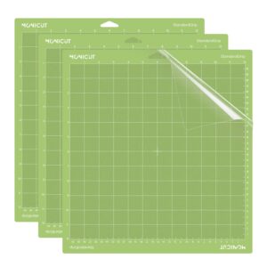 monicut 12x12 standardgrip cutting mat for cricut maker 3/maker/explore 3/air 2/air/one, 3 pcs non-slip flexible green cutting mats for crafts, quilting, sewing and all arts