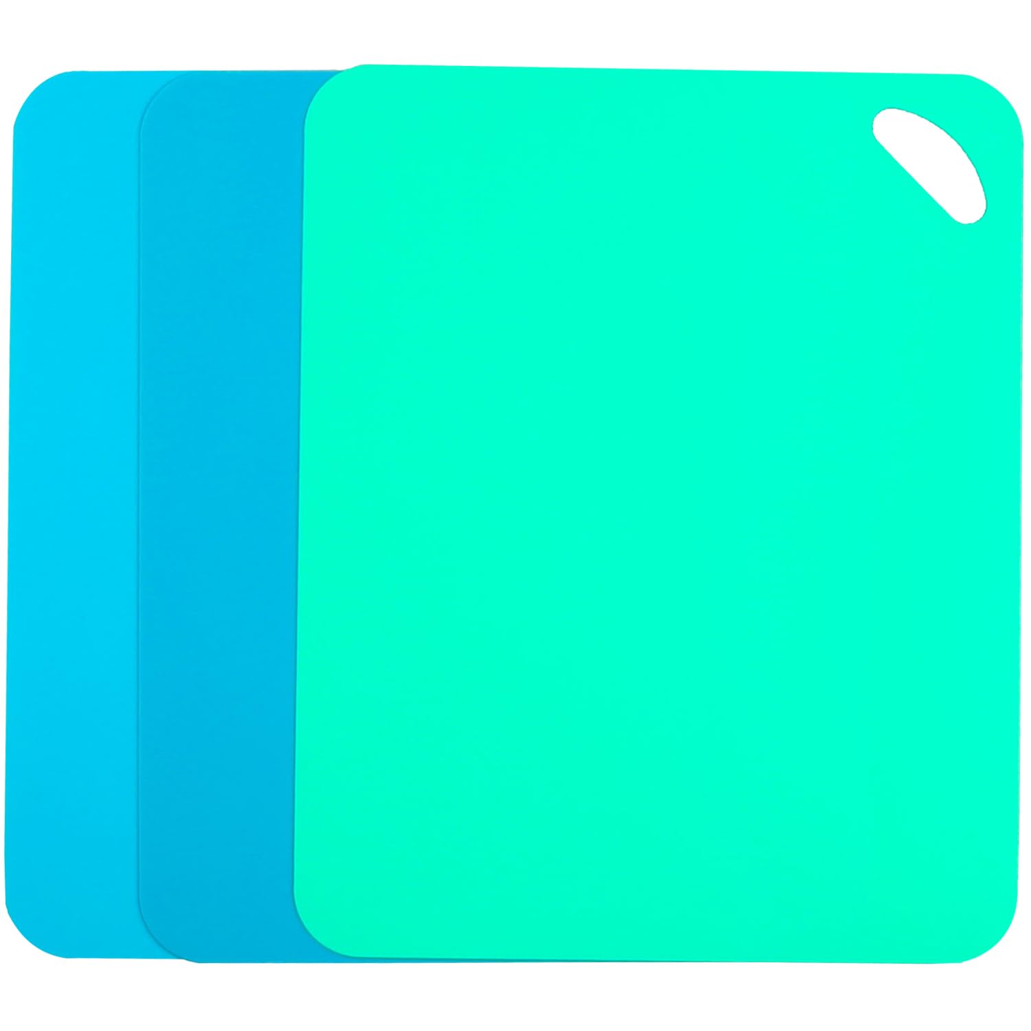 Plastic Flexible Cutting Mats for Kitchen, 3pcs Color Coded Chopping Board Set, Cutting Board Sheet for Kitchen Cooking, Dishwasher Safe （11.5x9"）