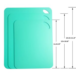 Plastic Flexible Cutting Mats for Kitchen, 3pcs Color Coded Chopping Board Set, Cutting Board Sheet for Kitchen Cooking, Dishwasher Safe （11.5x9"）