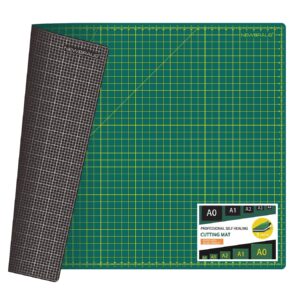 newbraug 36'' × 48'' large self healing cutting double sided 5-ply mat, big cutting board for rotary cutting, quilting, sewing, craft, fabric & scrapbooking(green/black)