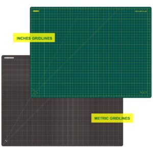 NEWBRAUG 36'' × 48'' Large Self Healing Cutting Double Sided 5-Ply Mat, Big Cutting Board for Rotary Cutting, Quilting, Sewing, Craft, Fabric & Scrapbooking(Green/Black)