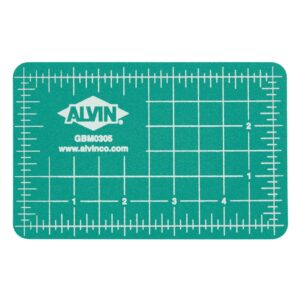 alvin gbm series professional self-healing cutting mat, green/black double-sided, rotary cutting board for crafts, sewing, fabric - 3.5 x 5.5 inches​