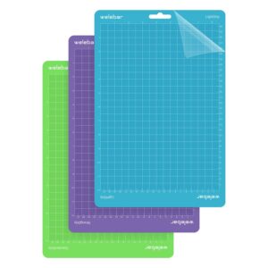 welebar 8.5"x12" cutting mats for cricut joy xtra, variety adhesive(standardgrip,lightgrip,stronggrip,3 mats) sticky non-slip cut mat for sewing quilting crafts