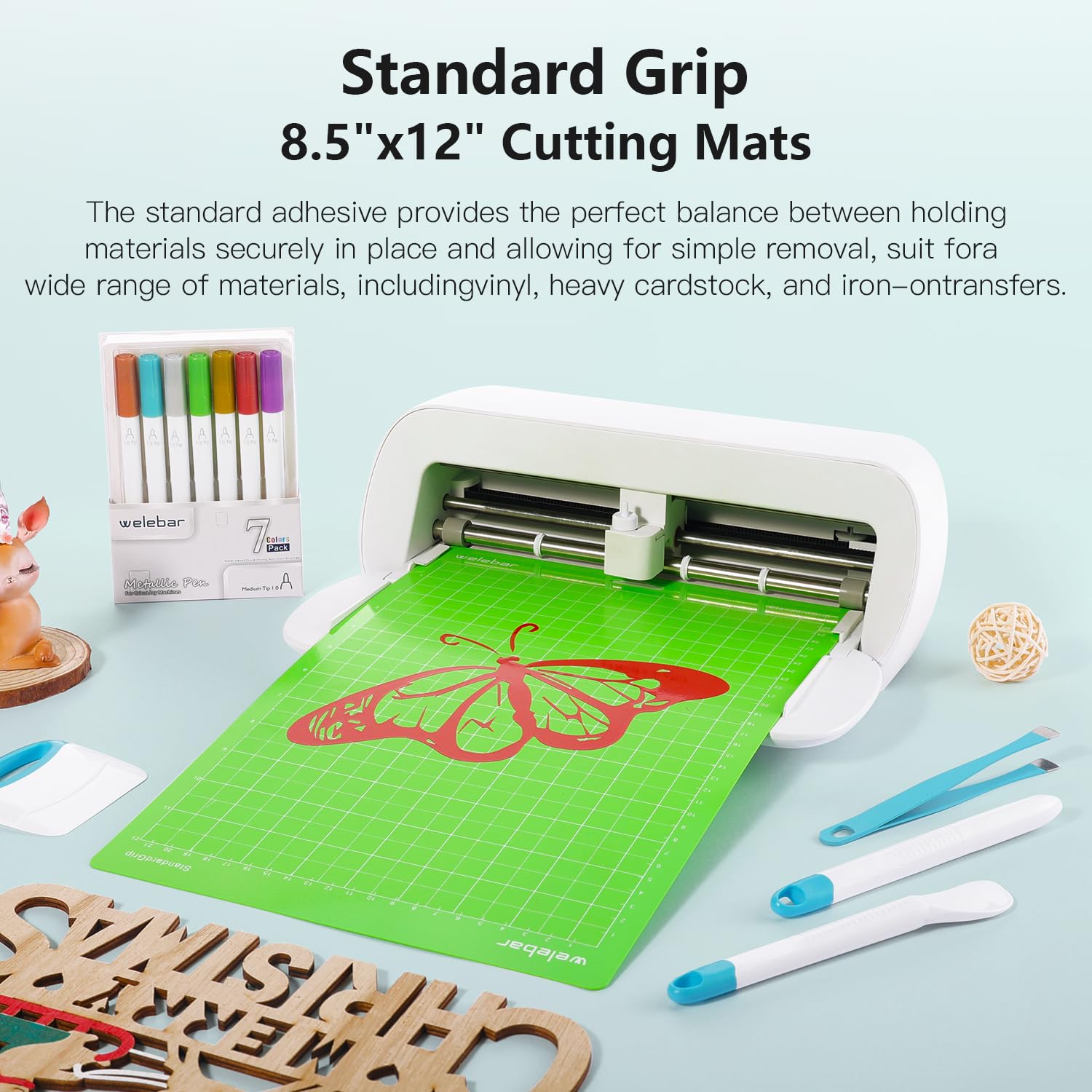 Welebar 8.5"x12" Cutting Mats for Cricut Joy Xtra, 3 Pack Standard Adhesive Non-Slip Cut Mat for Sewing Quilting Crafts