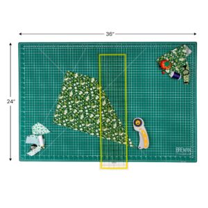 WA Portman Rotary Cutter Set & Cutting Mat for Sewing - 45mm Rotary Cutter for Fabric & 5 Blades - 24x36 In Fabric Cutting Mat - 6x24 In Acrylic Ruler for Cutting Fabric - Rotary Cutter and Mat Set