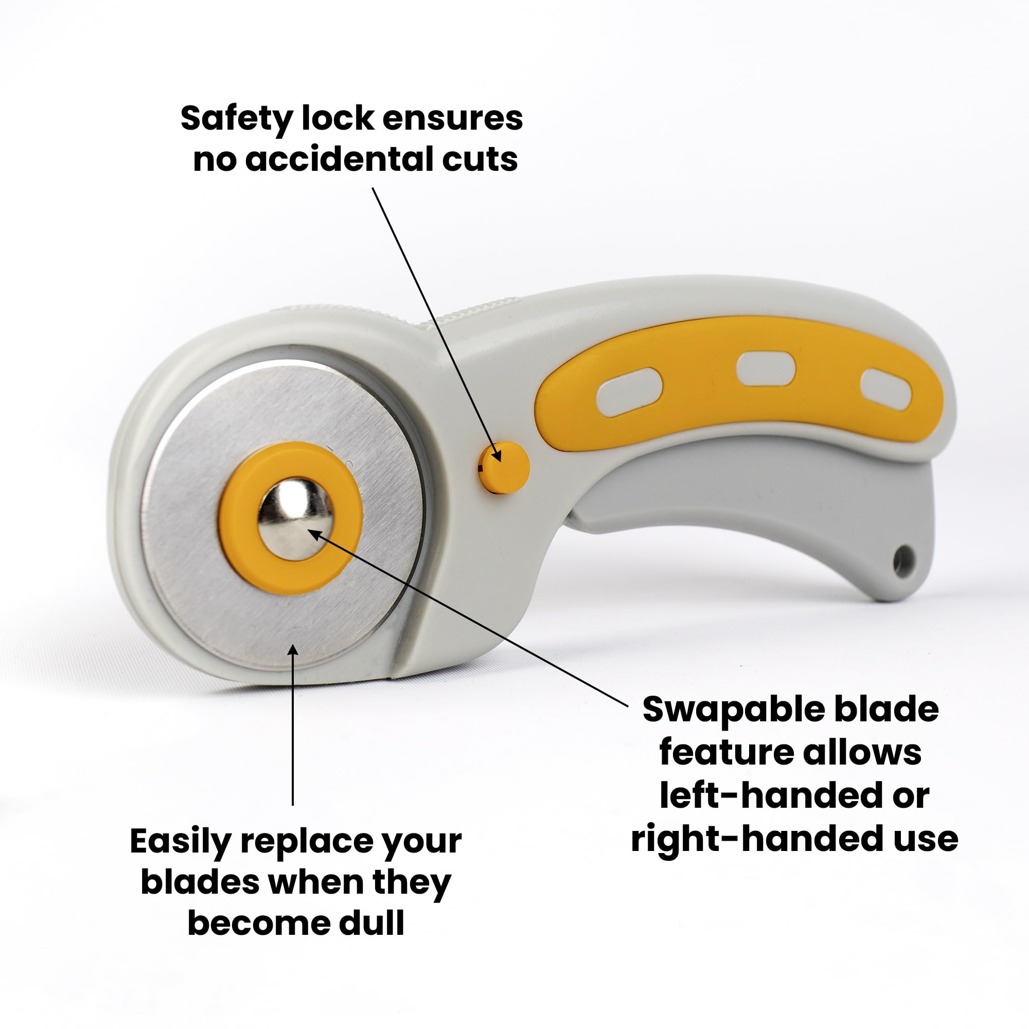 WA Portman Rotary Cutter Set & Cutting Mat for Sewing - 45mm Rotary Cutter for Fabric & 5 Blades - 24x36 In Fabric Cutting Mat - 6x24 In Acrylic Ruler for Cutting Fabric - Rotary Cutter and Mat Set