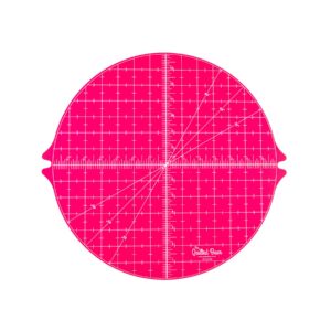 the quilted bear rotating cutting mat - circular 14" x 14" self healing 360° rotating craft cutting mat with innovative locking mechanism for quilting, sewing, dressmaking & crafts (pink)