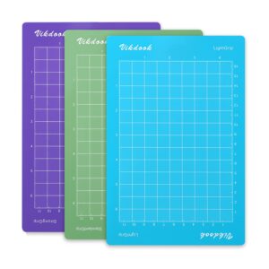 vikdook cutting mat for cricut joy 4.5”x6.5” variety grip sticky cutting mat pack blue light grip green standard grip purple strong grip 3 mats pack