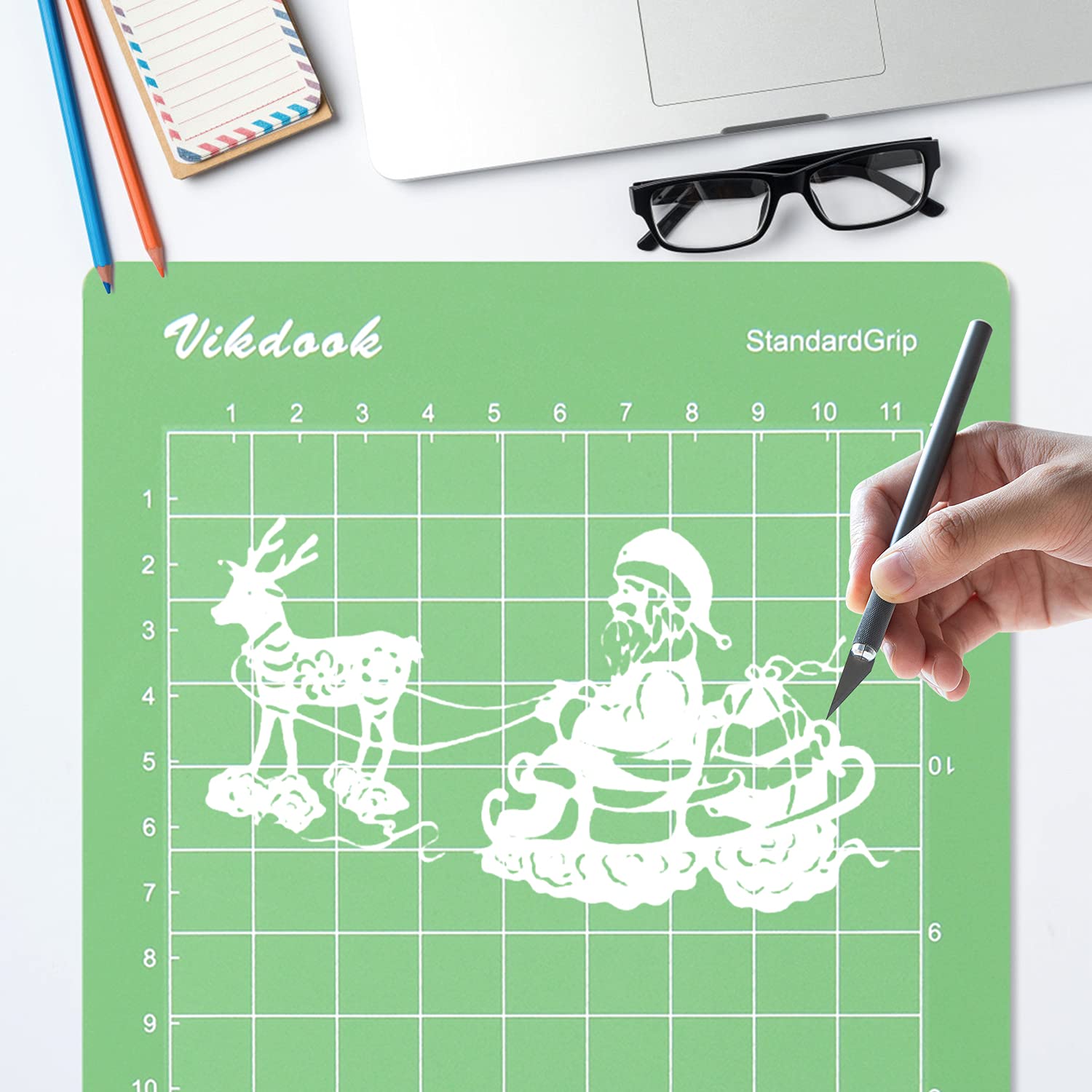 VIKDOOK Cutting Mat for Cricut Joy 4.5”X6.5” Variety Grip Sticky Cutting Mat Pack Blue Light Grip Green Standard Grip Purple Strong Grip 3 Mats Pack