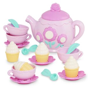 battat- play circle- singing teapot – toy food – pretend play- kitchen set – 3 years + (17 pcs)